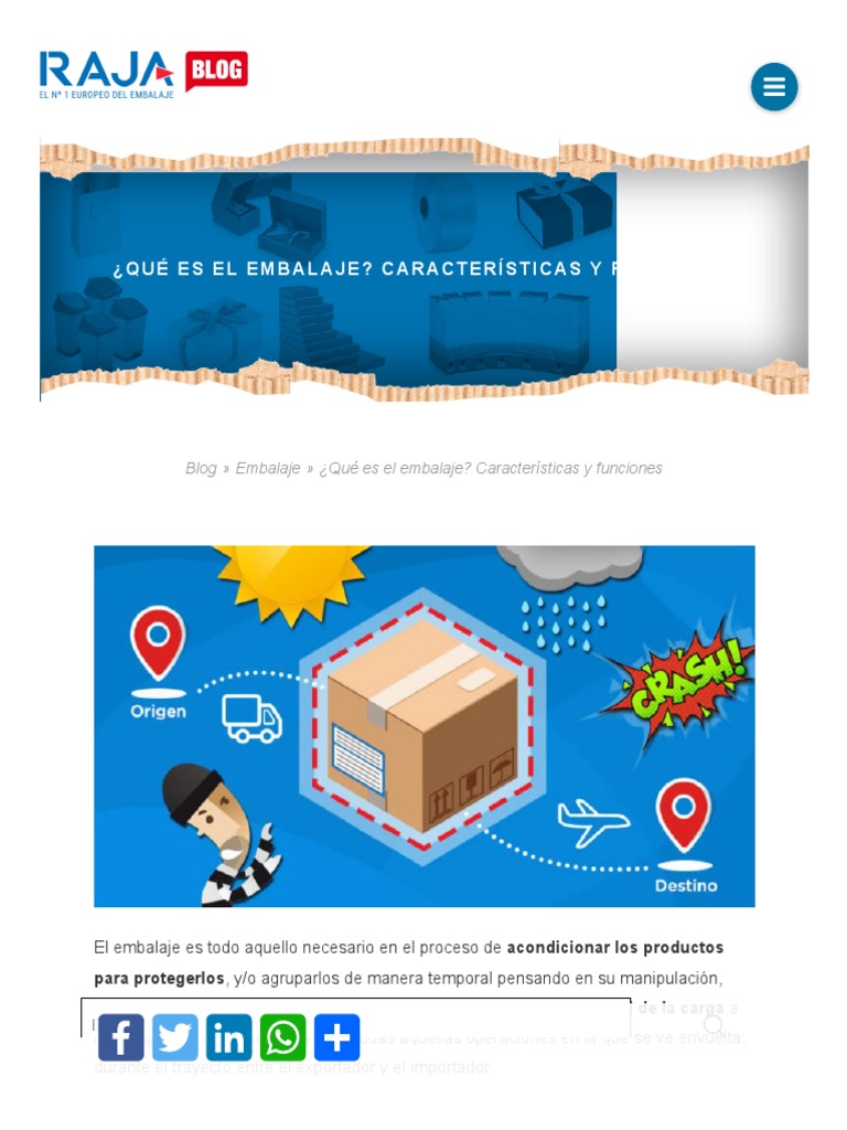 ¿Qué Es El Embalaje - Características y Funciones - Rajapack | PDF