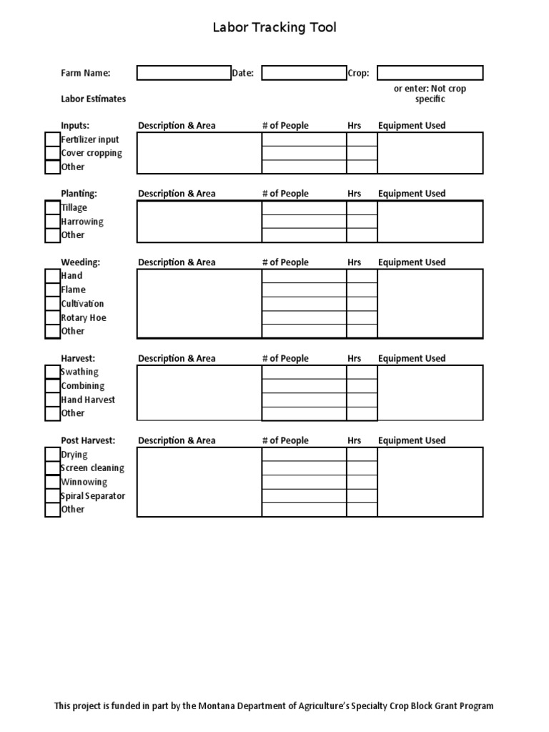 Labor - Tracking Tool Form 2018 - OSA | PDF