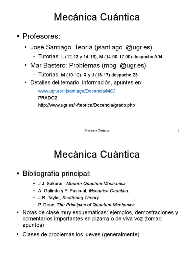 MecanicaCuantica Tema1 | PDF | Espacio de Hilbert | Mecánica cuántica