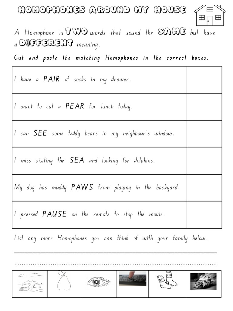 Homophones for Kids | PDF | Language Arts & Discipline
