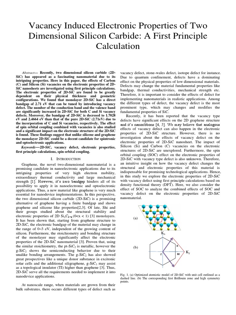 Vacancy Induced Electronic Properties of Two Dimensional Silicon ...
