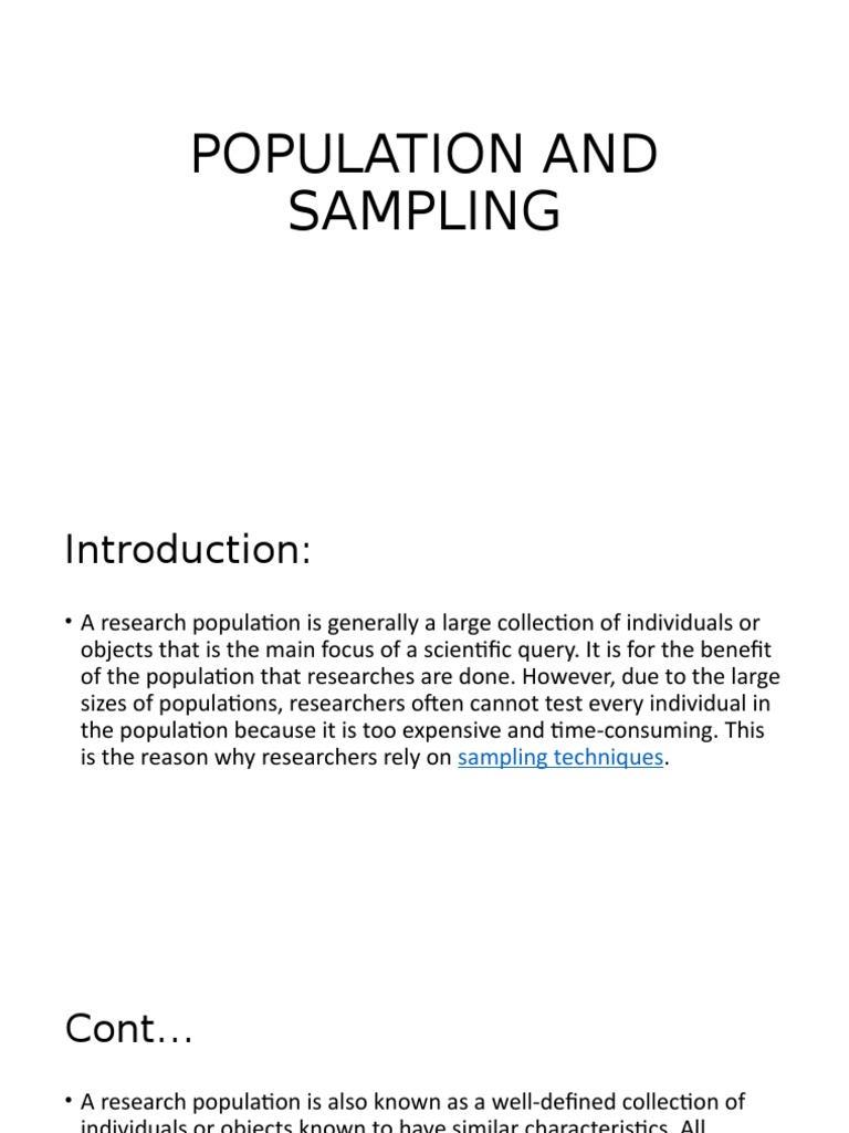 Understanding Population and Sampling | PDF | Sampling (Statistics ...