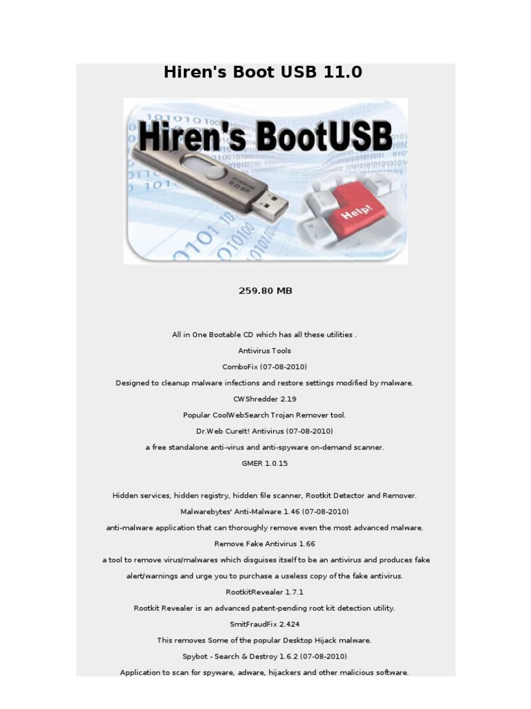 Hiren S Boot Usb11 | PDF | Windows Registry | Antivirus Software