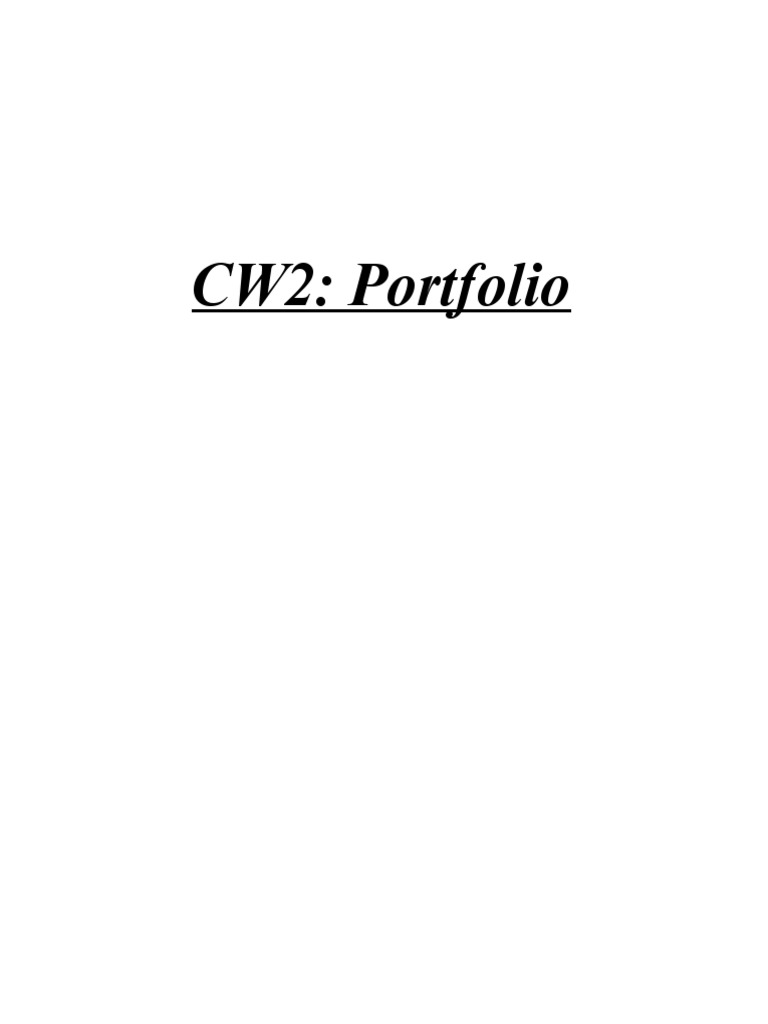 CW2: Portfolio | PDF | Critical Thinking | Chart