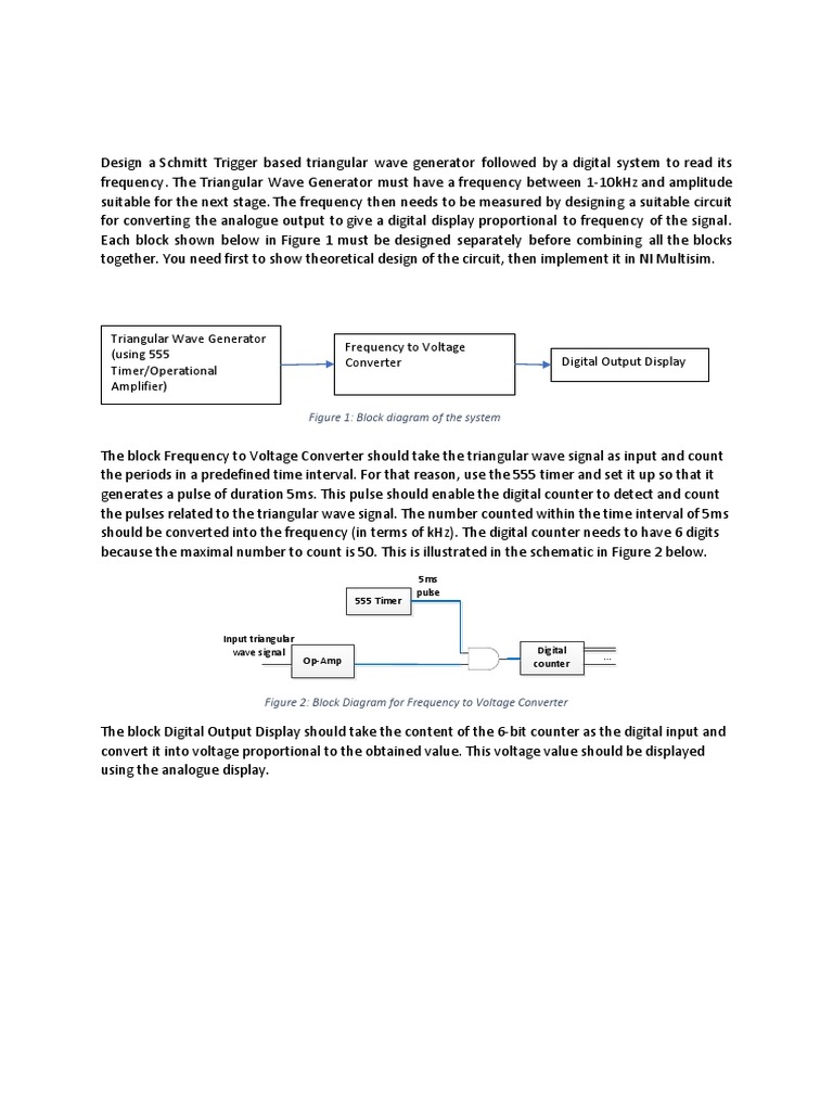 Triangular Wave Generator (Using 555 Timer/Operational Amplifier ...