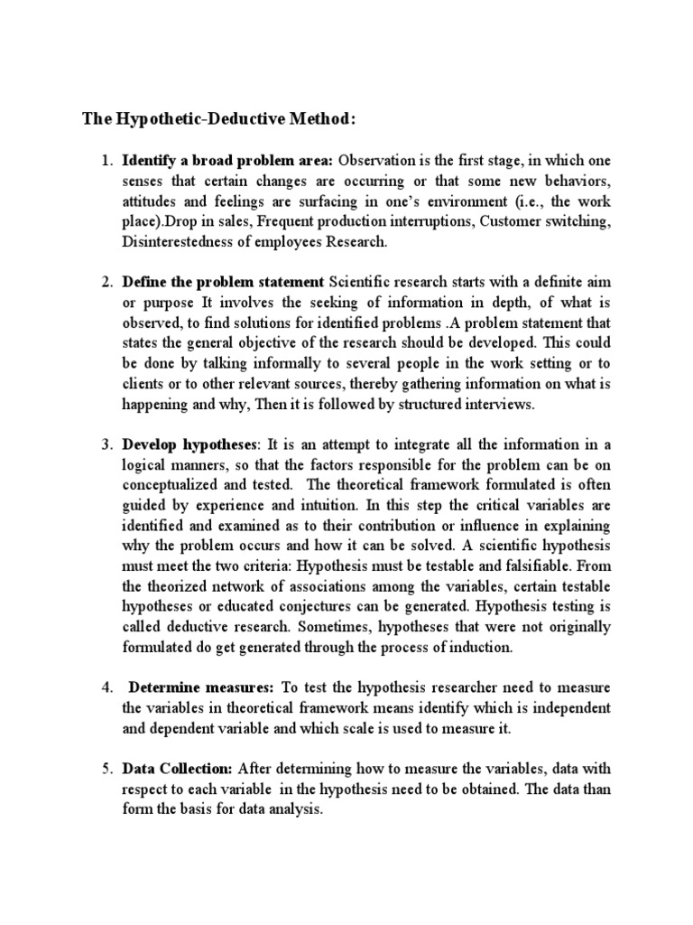 Hypothetic Deductive Method | PDF | Hypothesis | Falsifiability