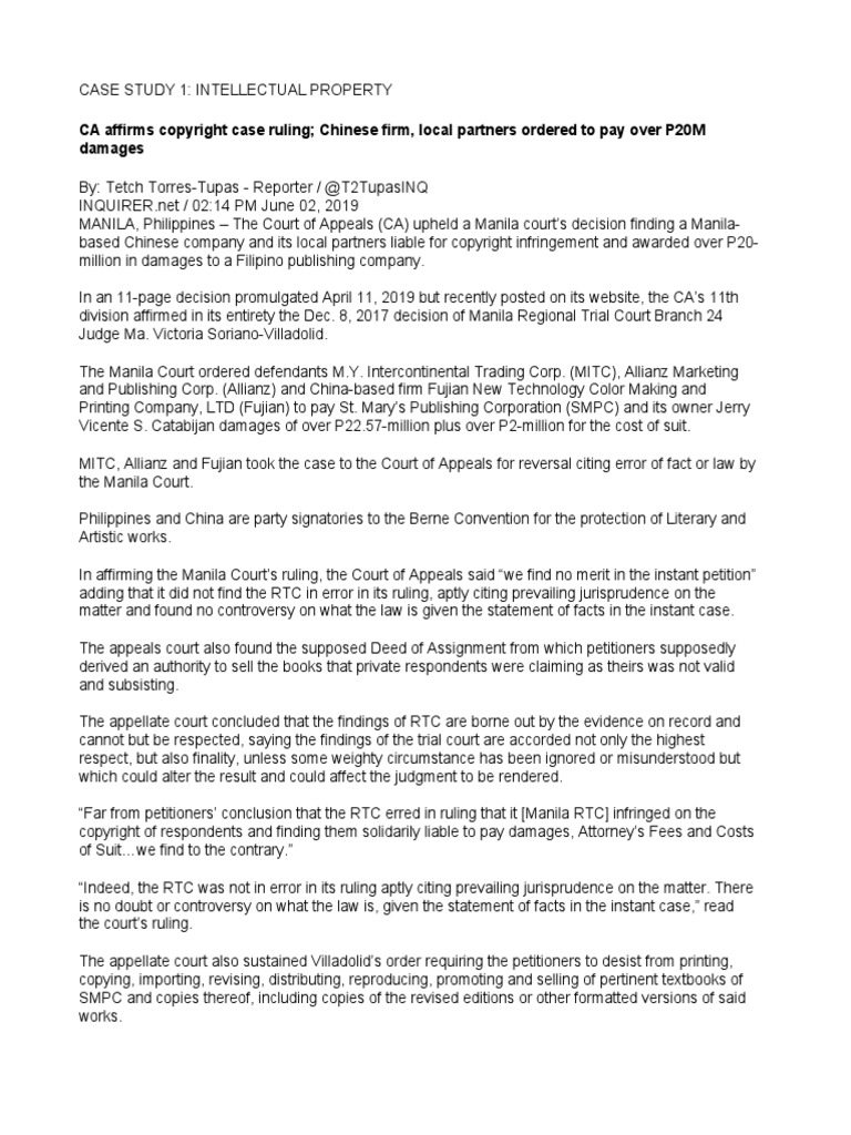 Case Study MEDIA INFORMATION LITERACY | PDF | Copyright Infringement | Society