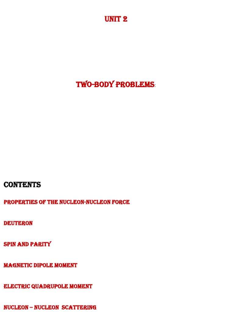 Two Body Problems PDF | PDF | Nuclear Force | Deuterium