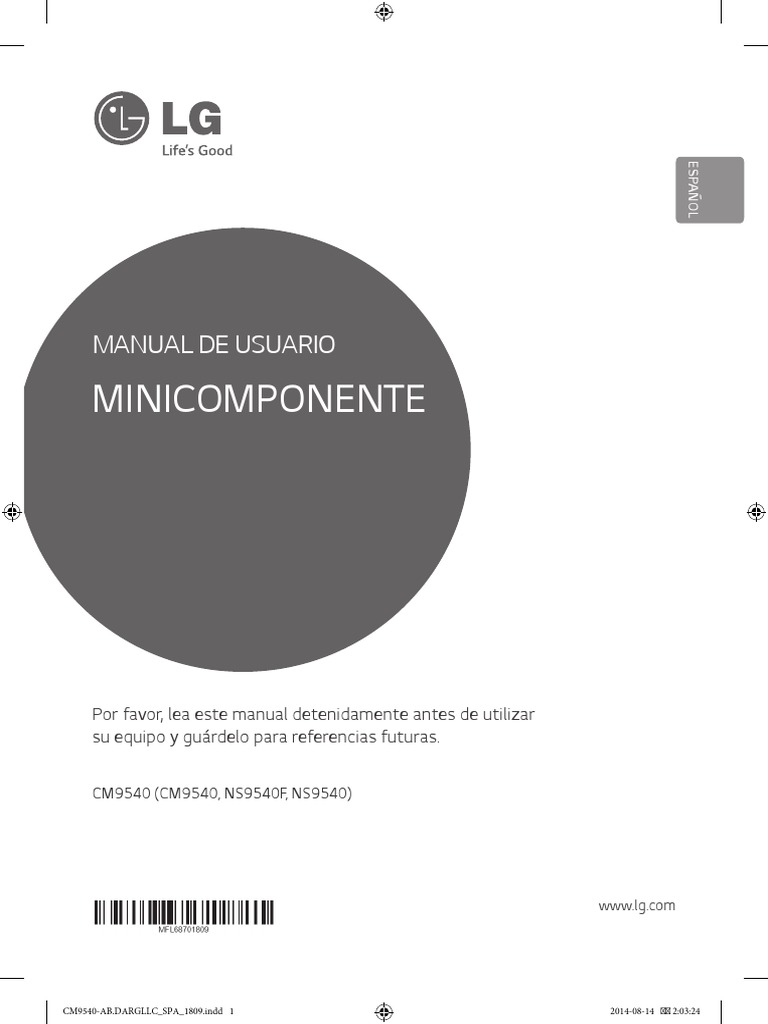 LG cm9540 Manual de Usuario | PDF | USB | Mp3