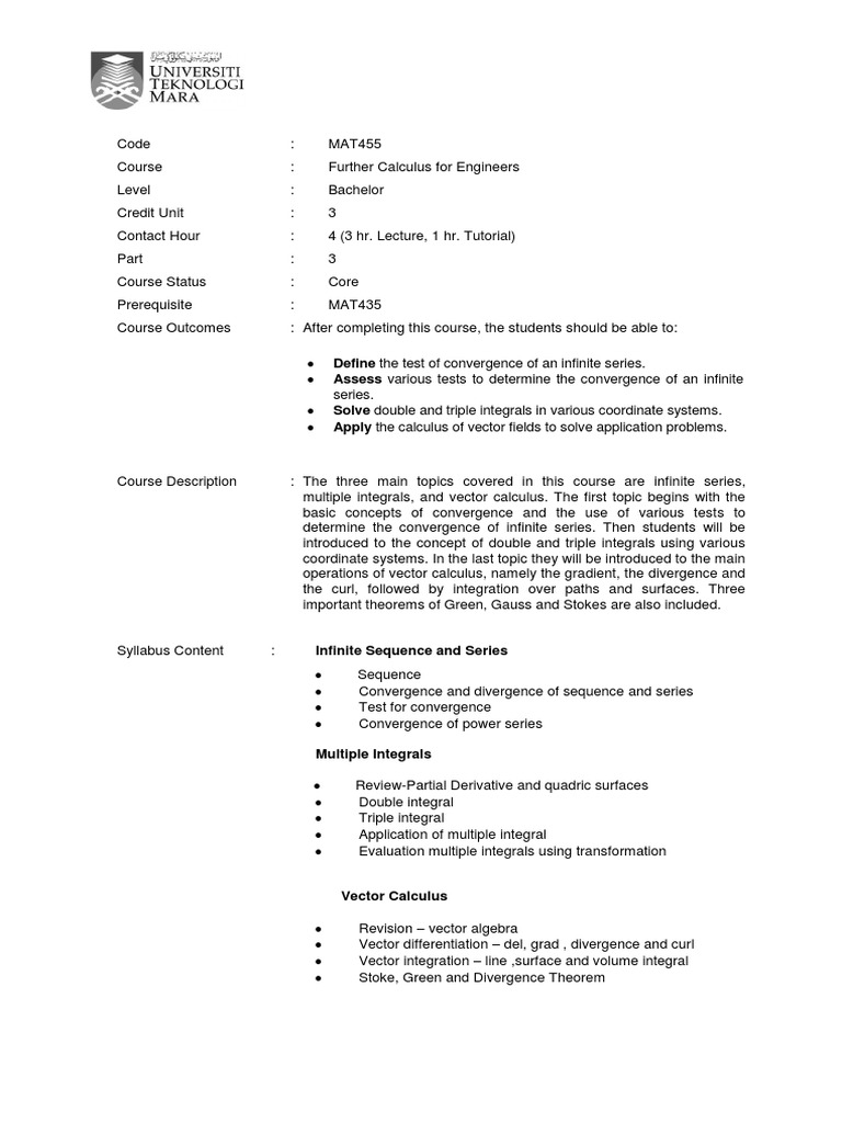 Mastering the Multidimensional: An Analysis of a Course Covering ...