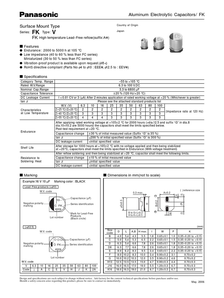 Panasonic Ecap | PDF | Capacitor | Electronics