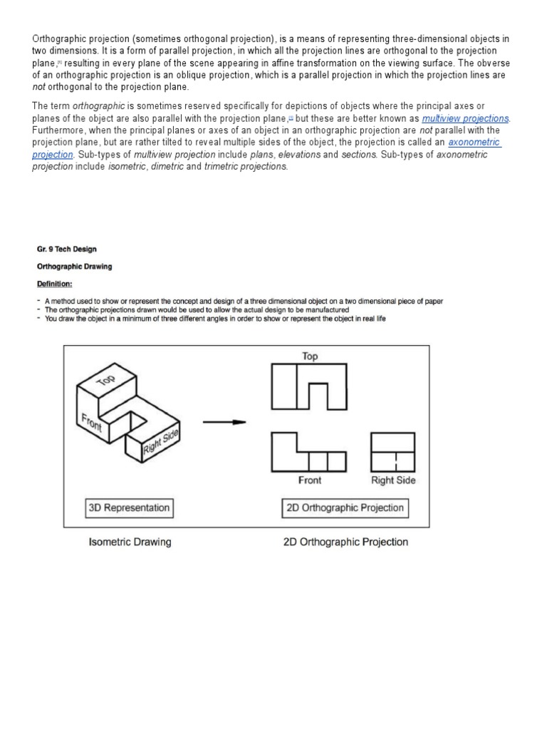 Orthographic Projection | PDF