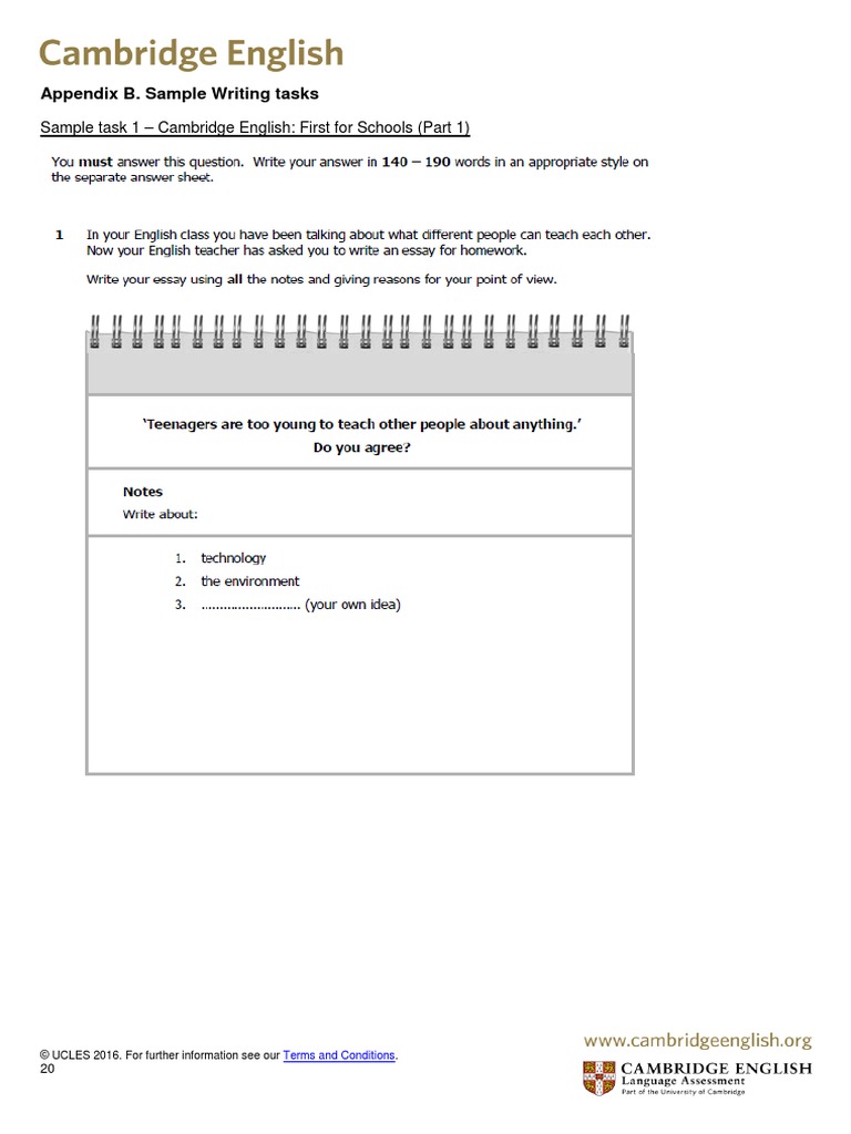 Cambridge B2 Writing Task Samples | PDF