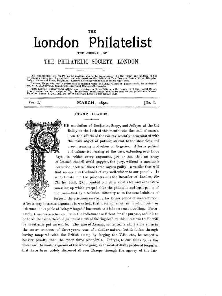 London Philatelist: The Philatelic Society, London | PDF | Postage ...