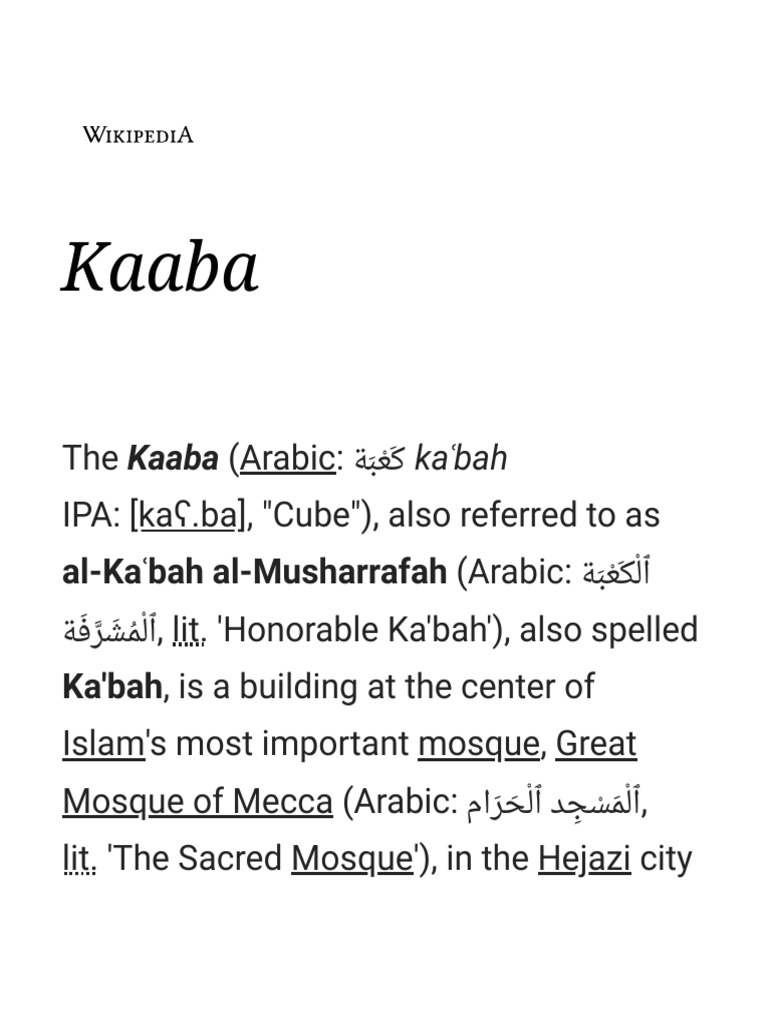 Kaaba | PDF | Hajj | Abrahamic Religions