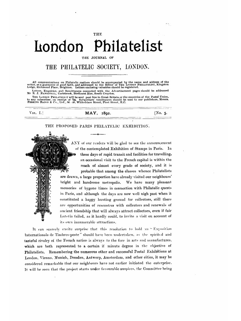 London Philatelist: The Philatelic Society, London | PDF | Postage ...