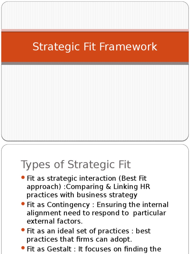Strategic Fit Framework | PDF