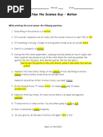 Bill Nye Motion Video Questions | PDF | Inertia | Force