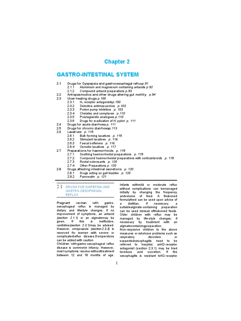 02 Gastrointestinal System | PDF | Magnesium | Gastroesophageal Reflux ...