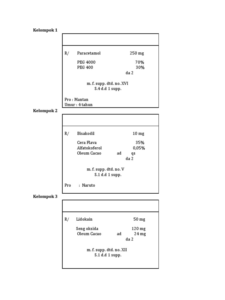 Resep Suppositoria | PDF
