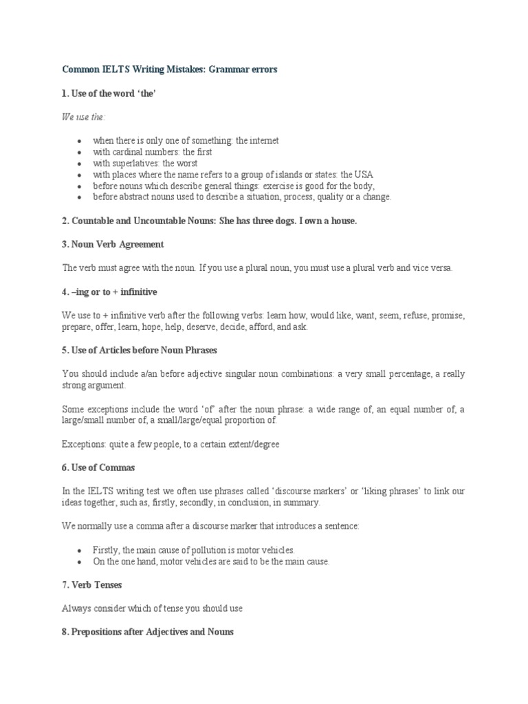 Common IELTS Writing Mistakes | PDF