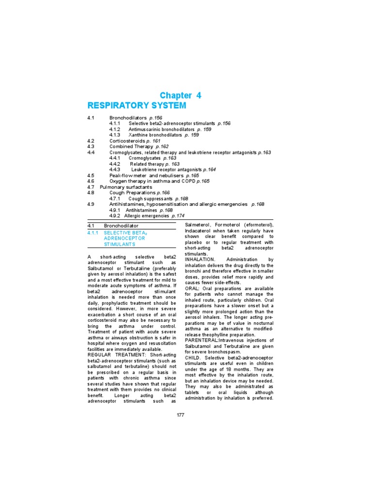Respiratory System Treatments Overview | PDF | Asthma | Pharmacology