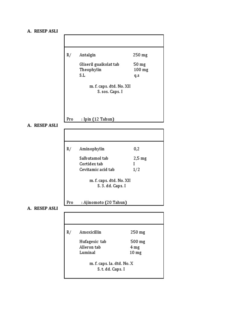 RESEP ASLI Pulveres Kapsul | PDF