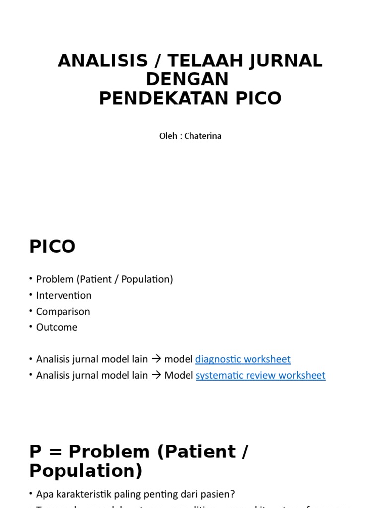 Analisis Jurnal dengan Pendekatan PICO | PDF