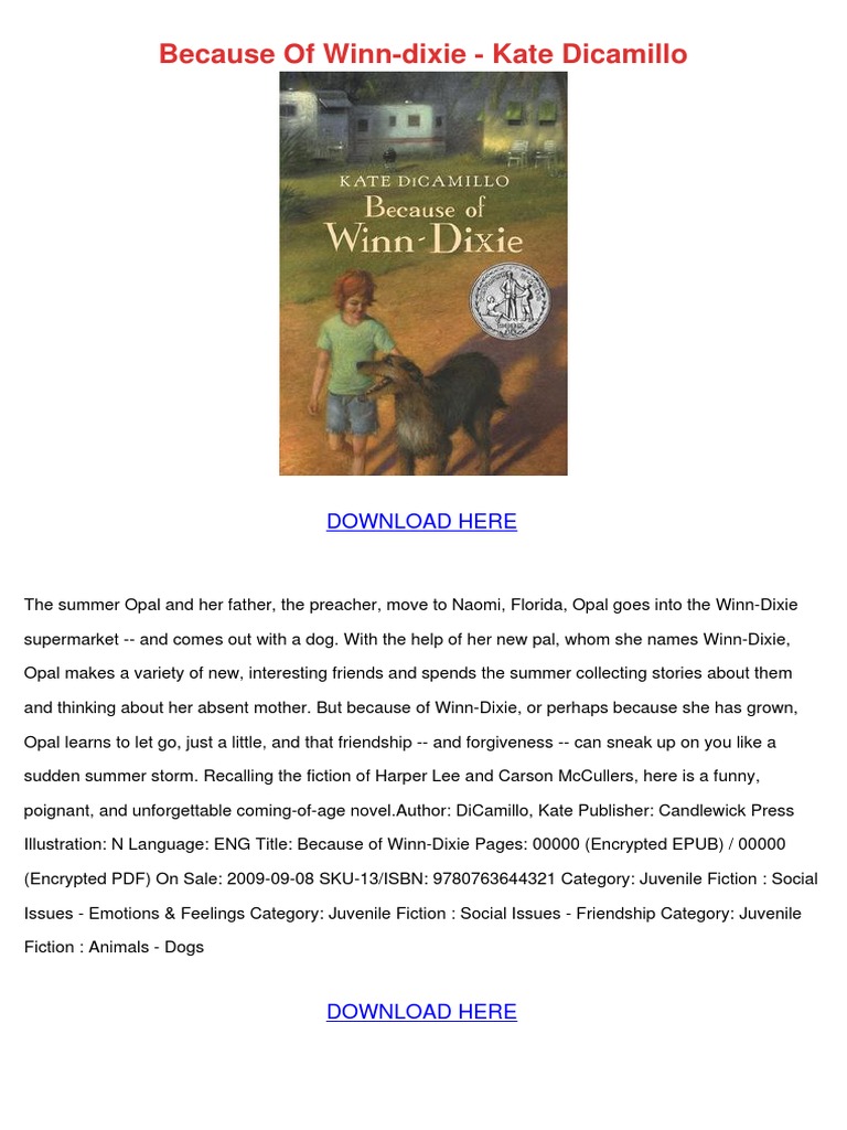 Because of Winn-Dixie - Kate Dicamillo: Download Here | PDF