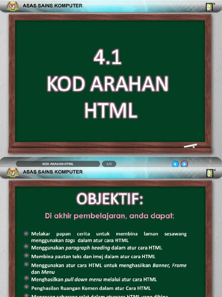 6.kod Arahan HTML | PDF