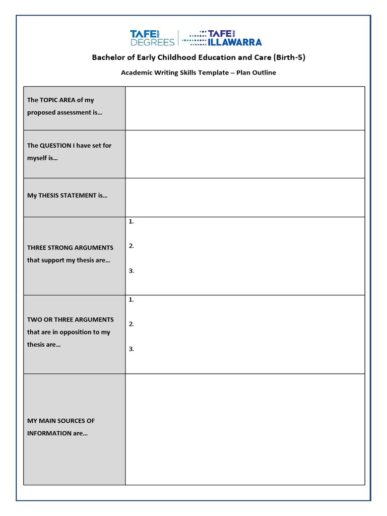 Step 1 - Outline Template | PDF