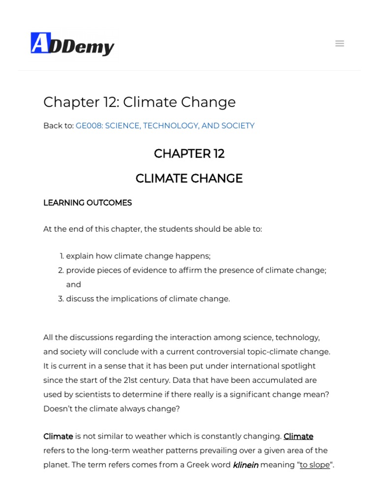Exploring the Scientific Evidence and Implications of Climate Change ...