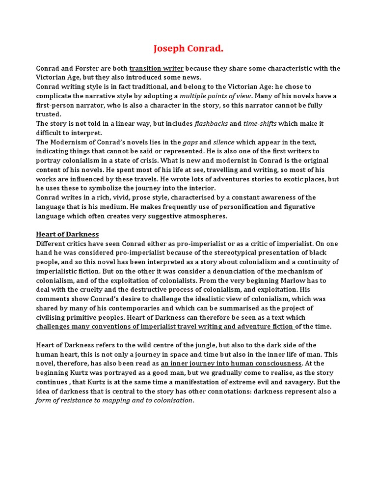 Joseph Conrad.: Heart of Darkness | PDF | Joseph Conrad | Heart Of Darkness