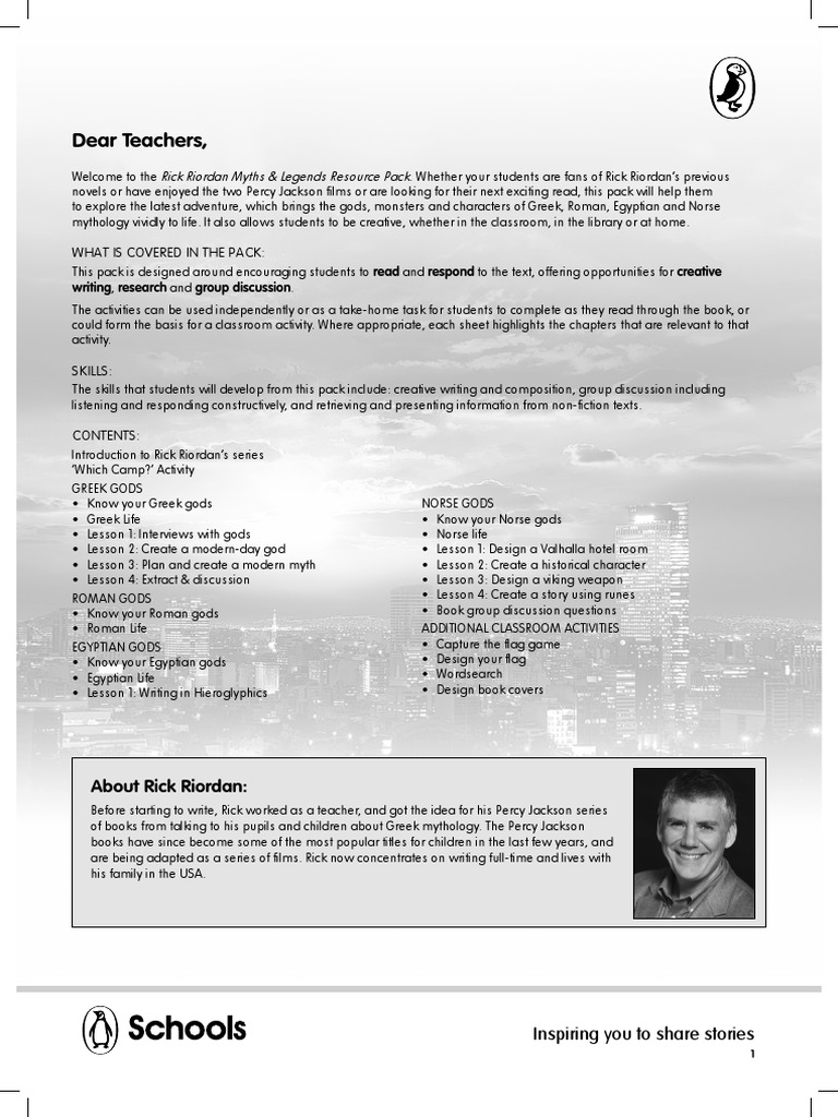 Percy Jackson Resources | Rick Riordan | Mythology