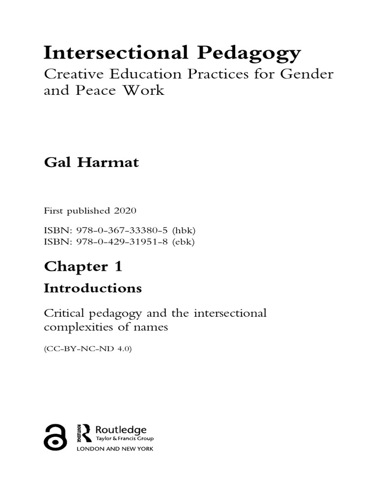 Intersectional Pedagogy - Gal Harmat - Chapter1 | PDF ...