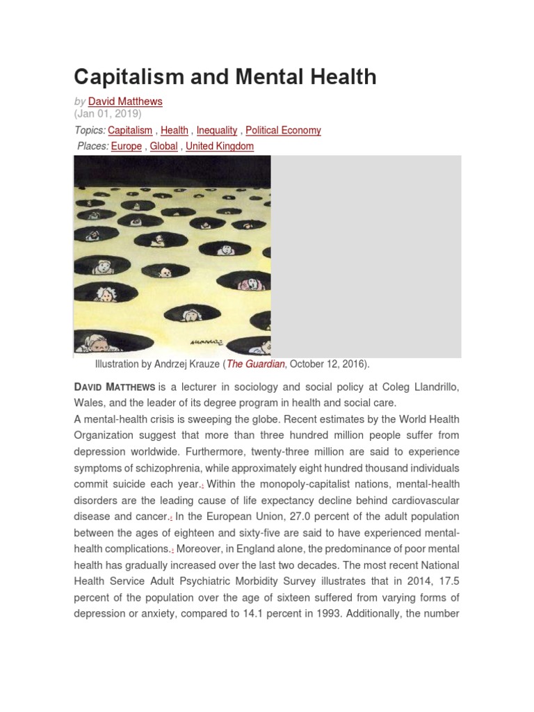 Capitalism and Mental Health | PDF | Consumerism | Capitalism