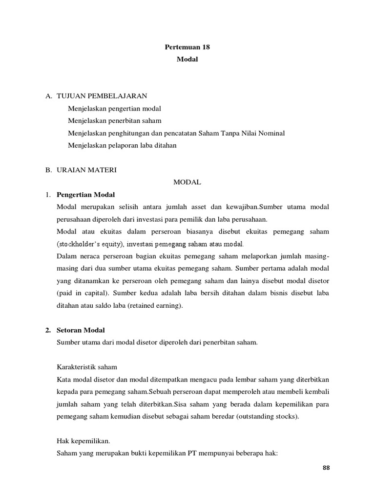 Pertemuan 18 Modal | PDF