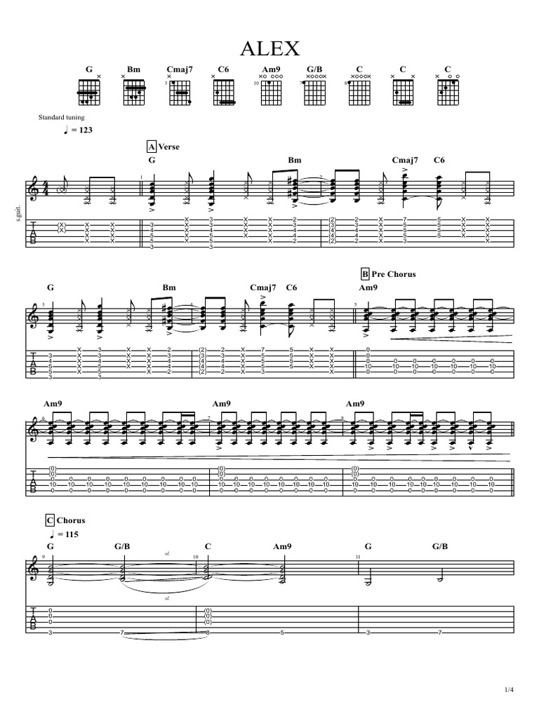 Alex Sheet Music | PDF | Songs | Musical Forms