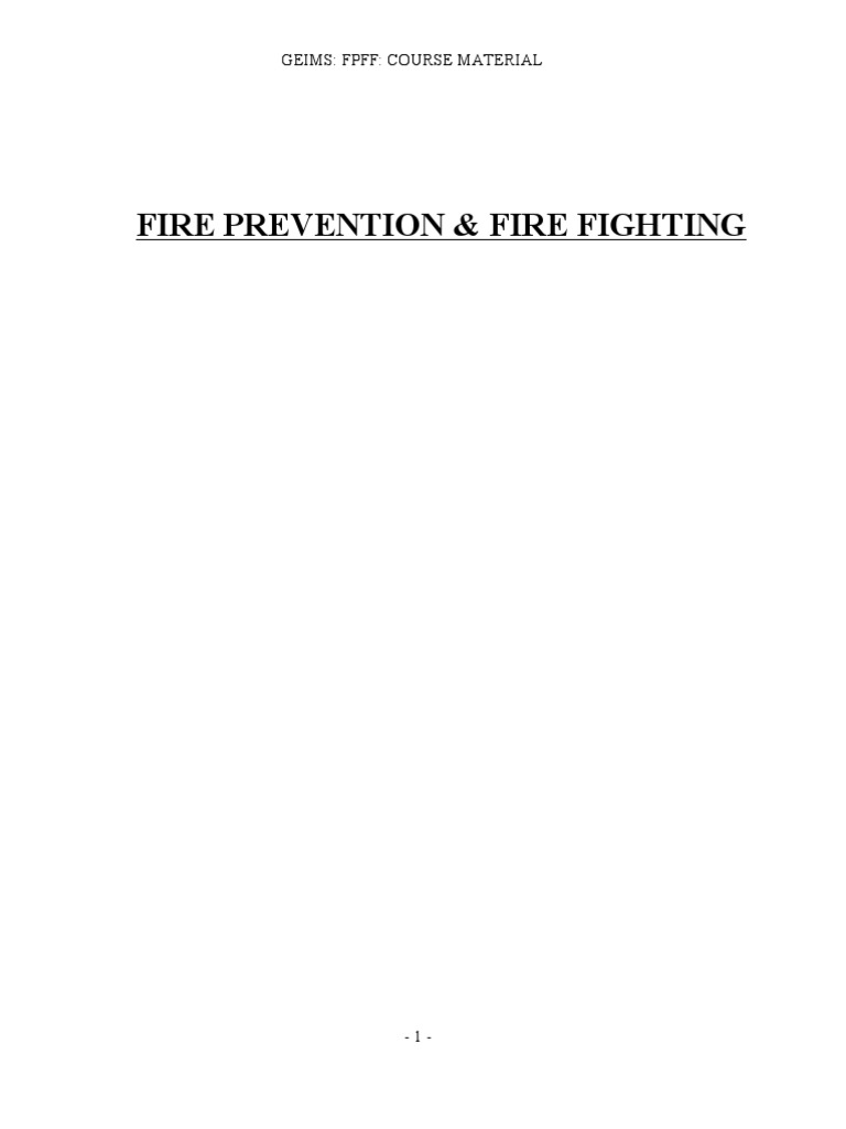 Fire Prevention & Fire Fighting | PDF | Fires | Combustion