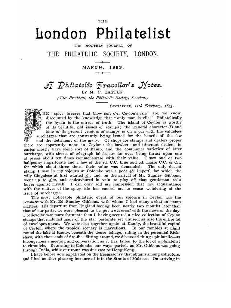 London Philatelist: The Philatelic Society, London | PDF | Postage ...