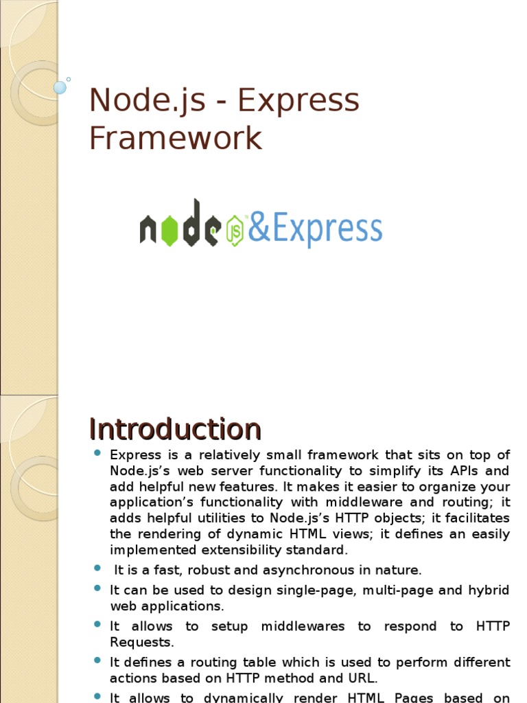 Node - Js - Express Framework | PDF | Mongo Db | Hypertext Transfer ...