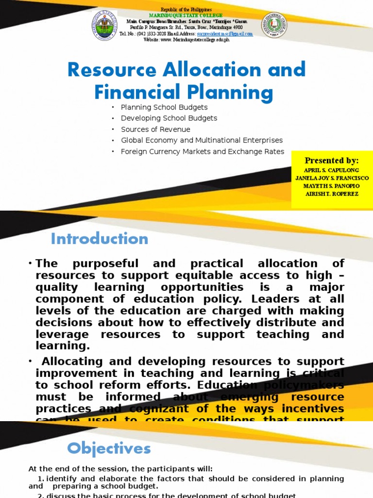 School Budgeting and Resource Allocation | PDF | Exchange Rate ...