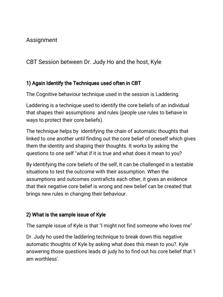 CBT Assignment Vimal Vellore Rajendran PDF | PDF