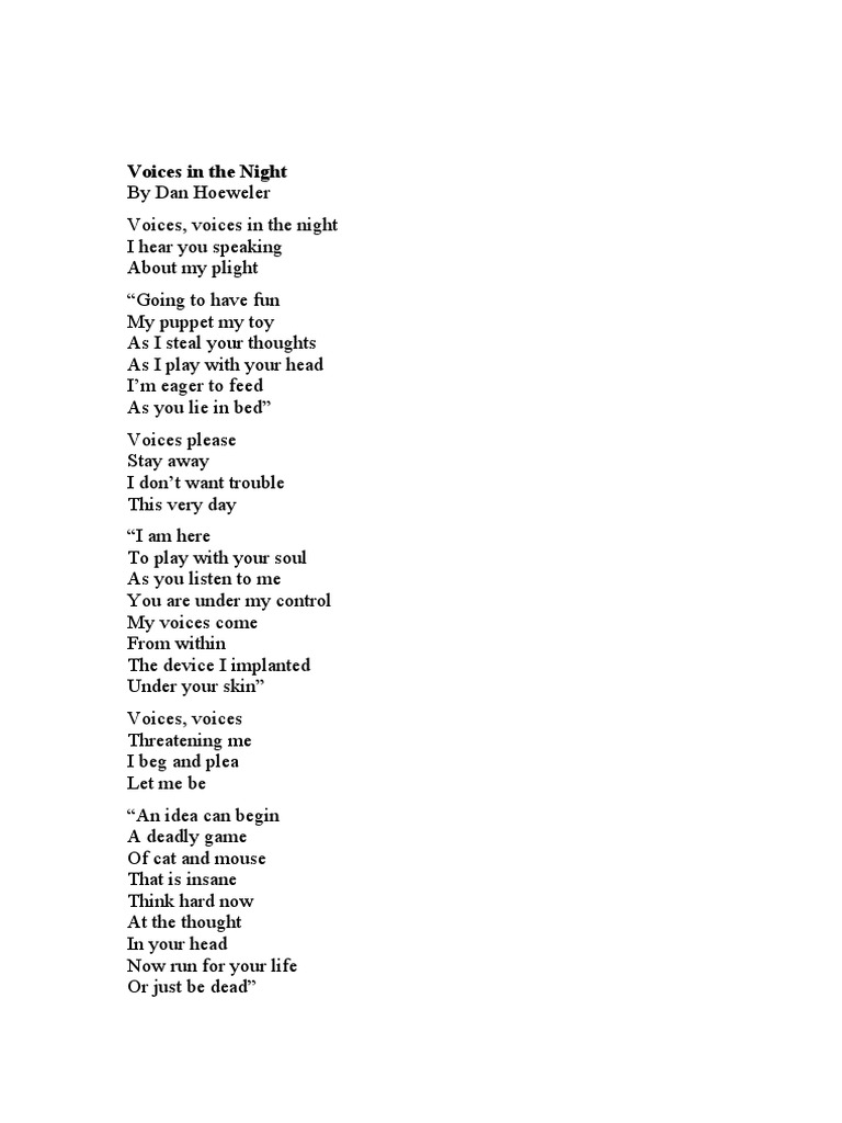 Voices in the Night: A Poem Exploring Feelings of Paranoia and the ...