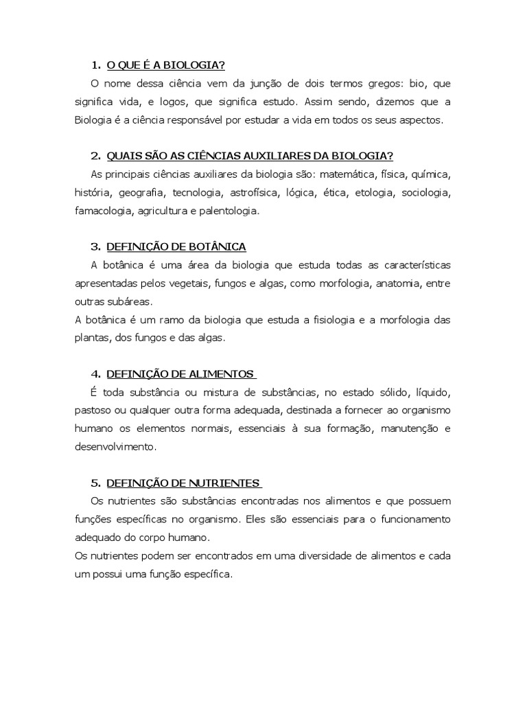 O Que É A Biologia | PDF