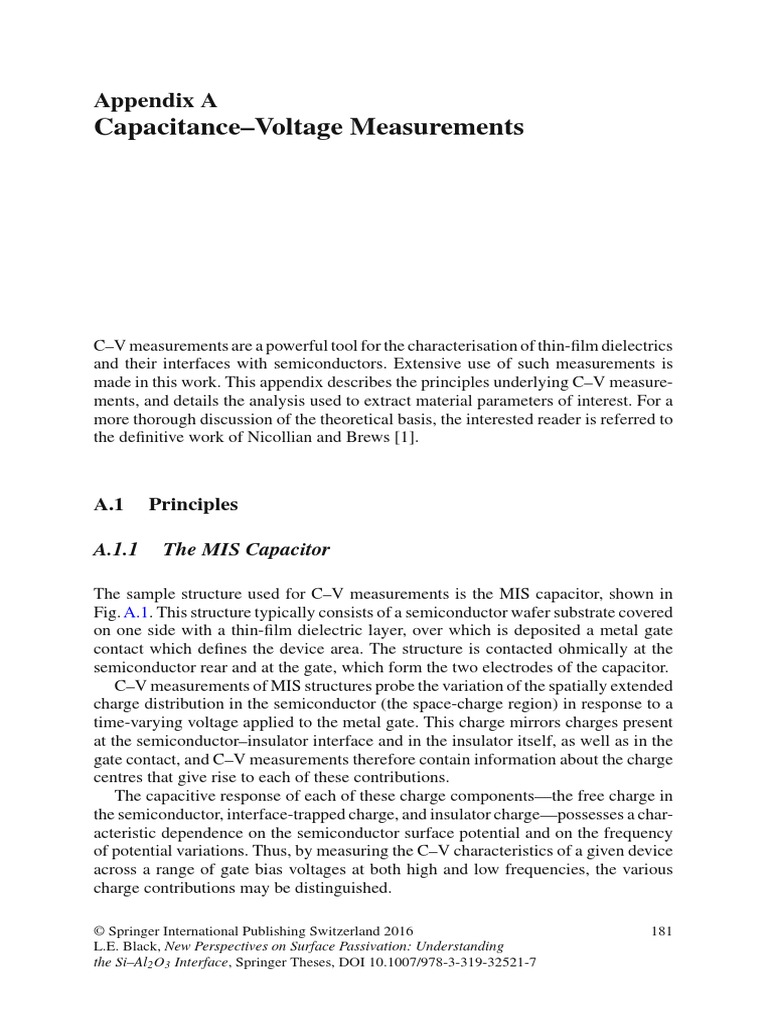 Capacitance-Voltage Measurements: Appendix A | PDF | Capacitance ...