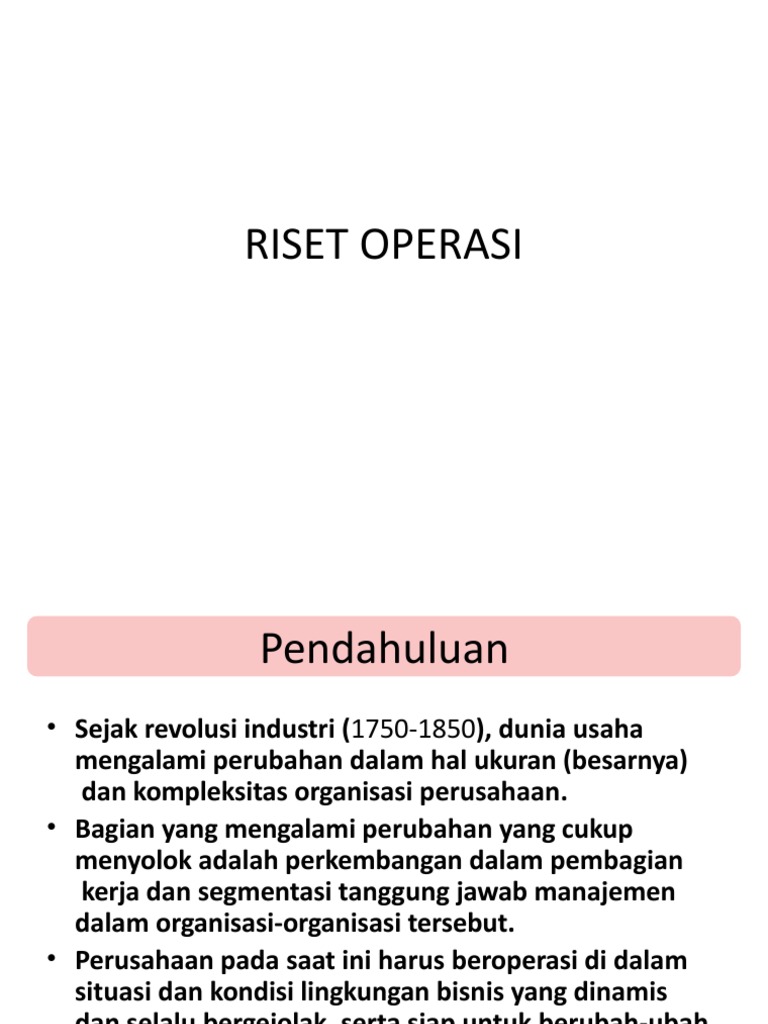Materi Riset Operasi | PDF