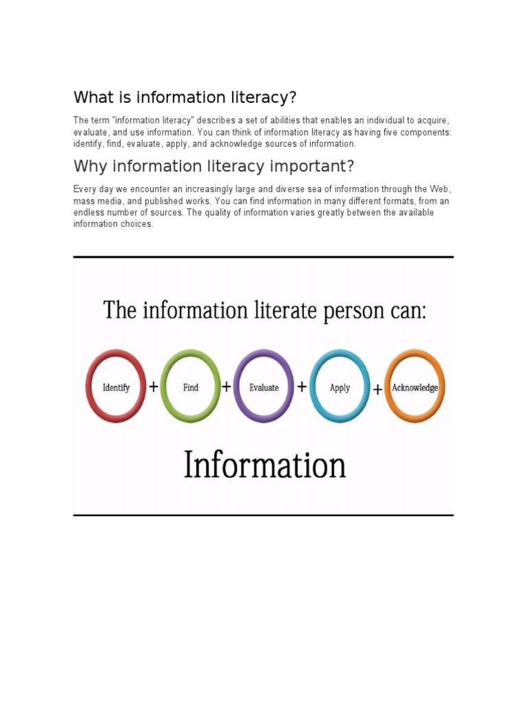 What Is Information Literacy | PDF