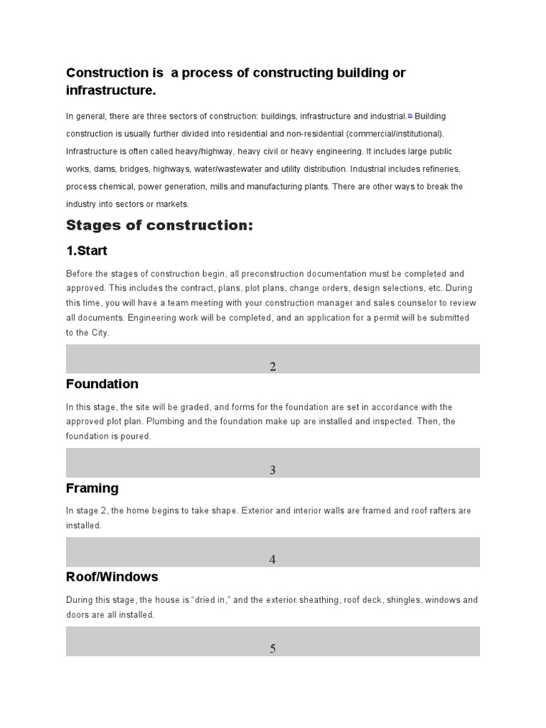 Stages of Construction | Download Free PDF | Roof | Building Materials