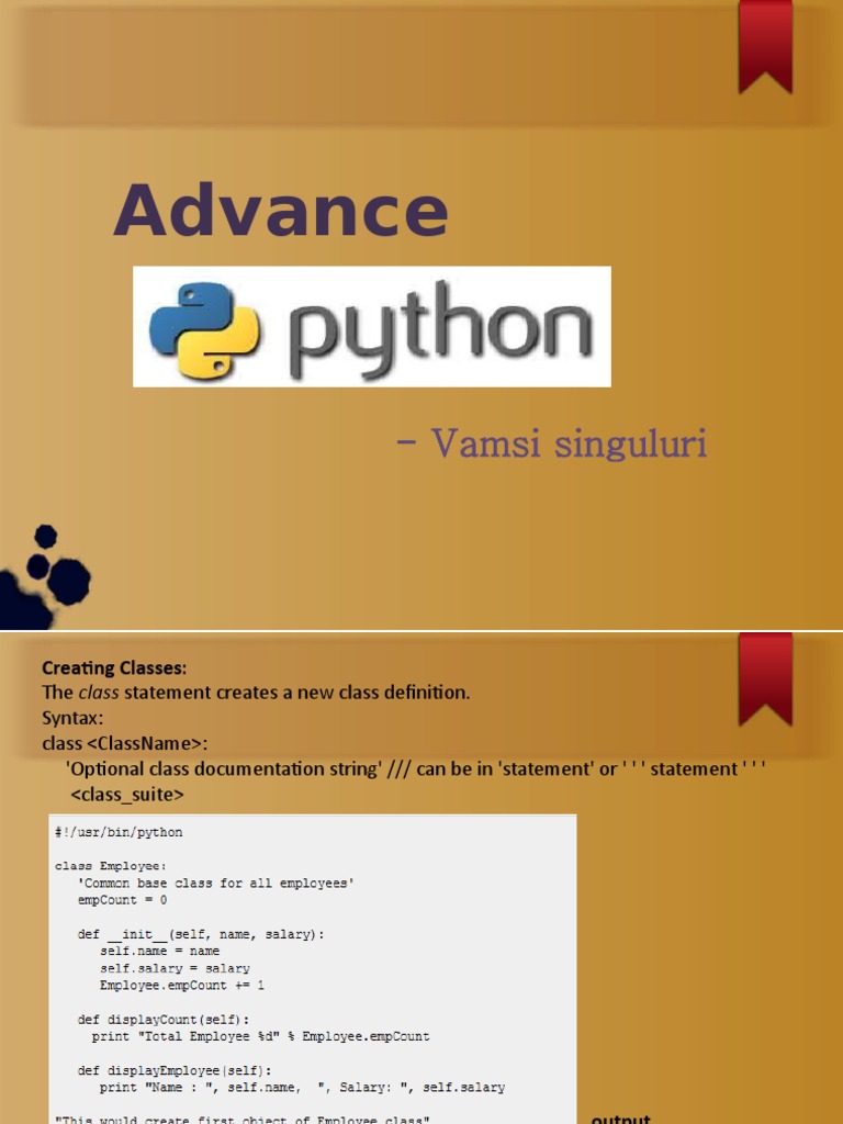 Advance Python Pdf Class Computer Programming Method Computer Programming